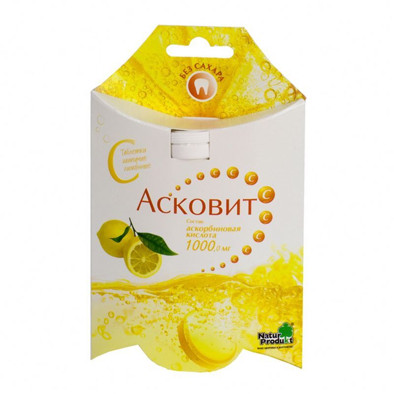 Асковит (витамин с) 1000мг 10 шт. таблетки шипучие лимон купить по цене ...